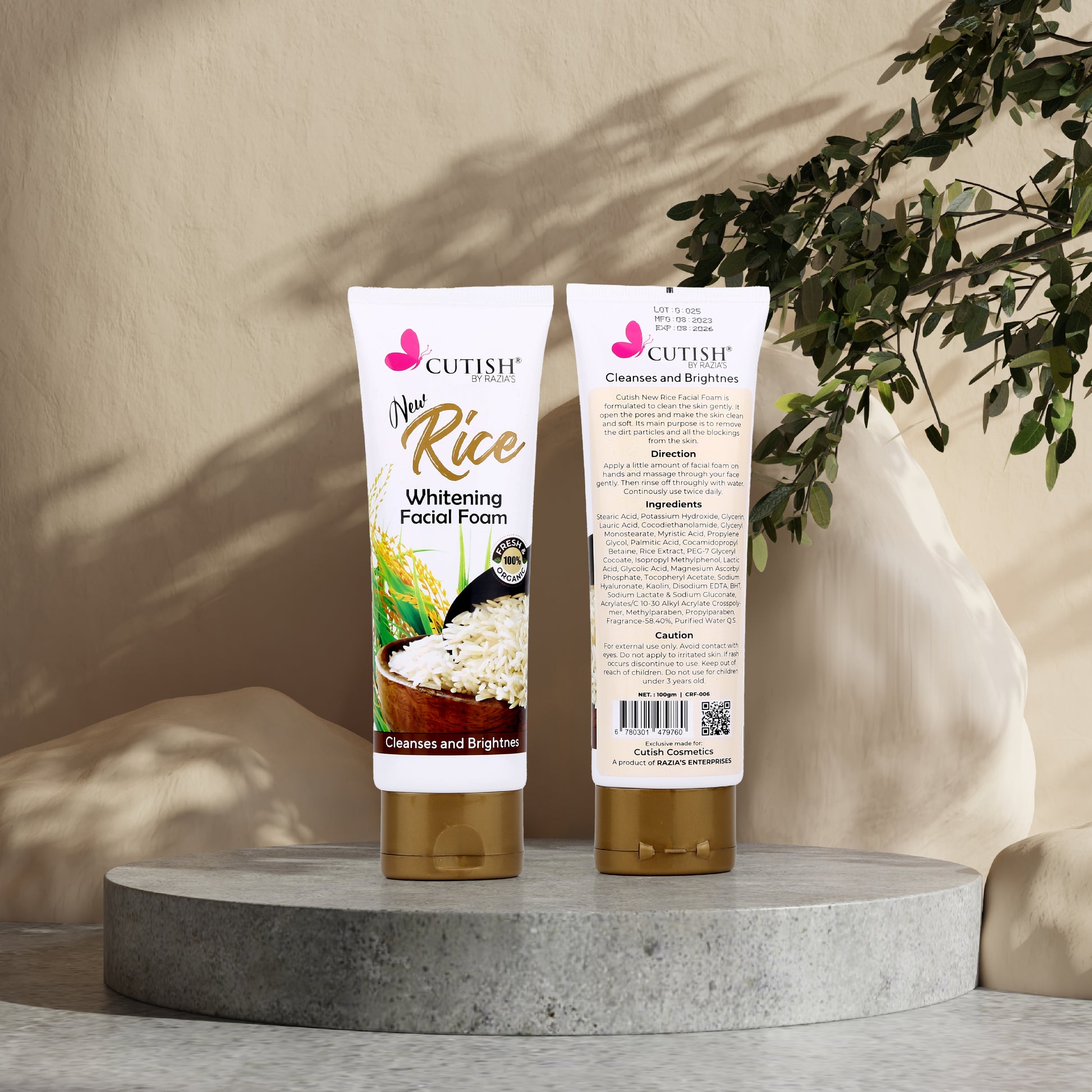 Rice Whitening Facial Foam – www.cutishbyrazias.com